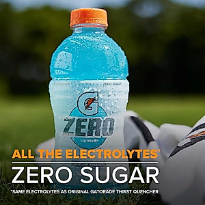 Gatorade Thirst Quencher Zero Sugar Sports Drink, Grape, 12oz Bottles, 12 Pack, Electrolytes for Rehydration