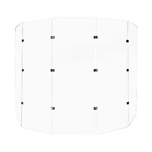 PENNZONI Drum Shield 6ft w/Chrome Hinges, Comes w/ 5 Drum Panels, & Chrome Hinges, Premium Clear Acrylic Panels, Drum Screen