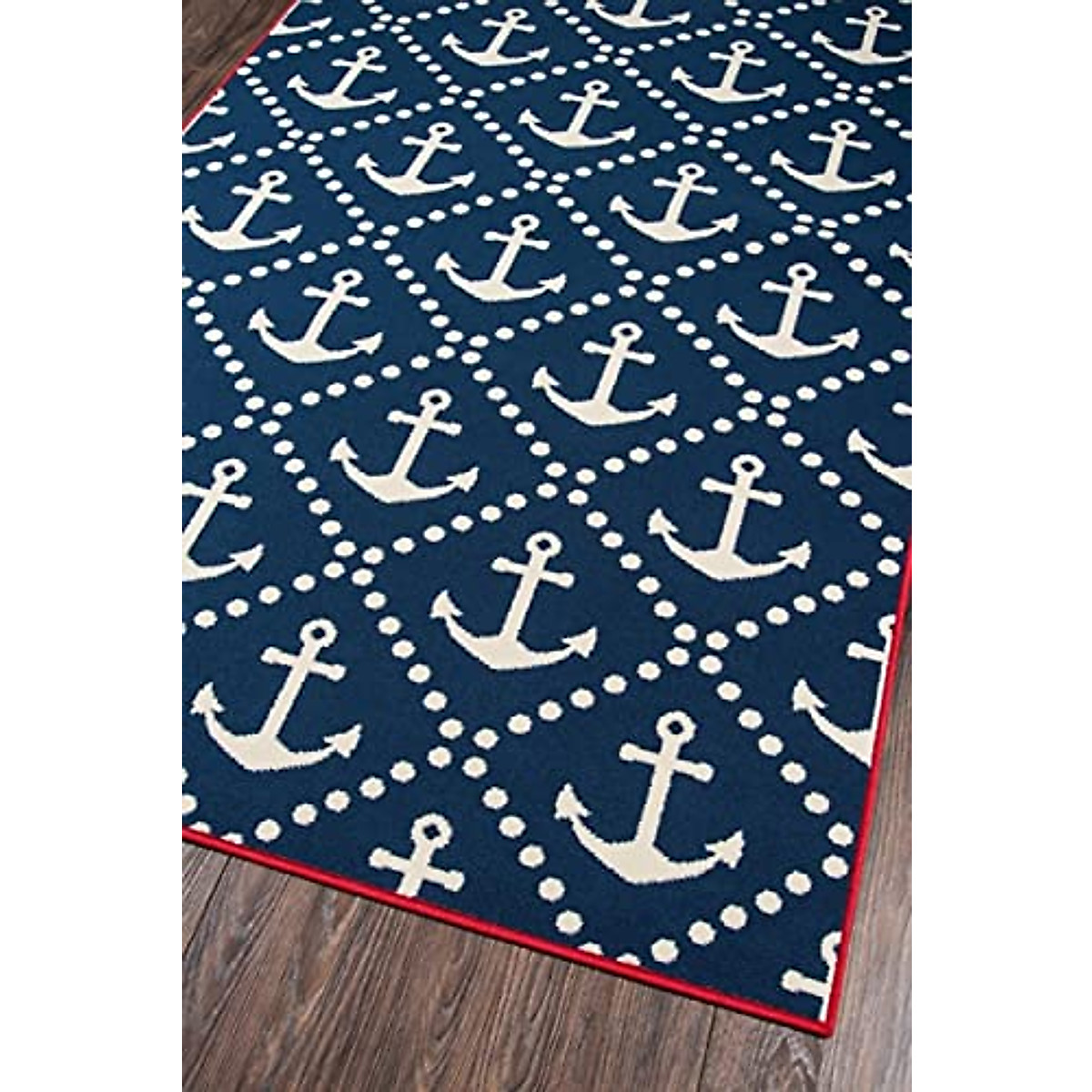 Momeni Rugs Baja Collection Contemporary Indoor Outdoor Area Rug, 3'11" x 5'7", Navy Blue