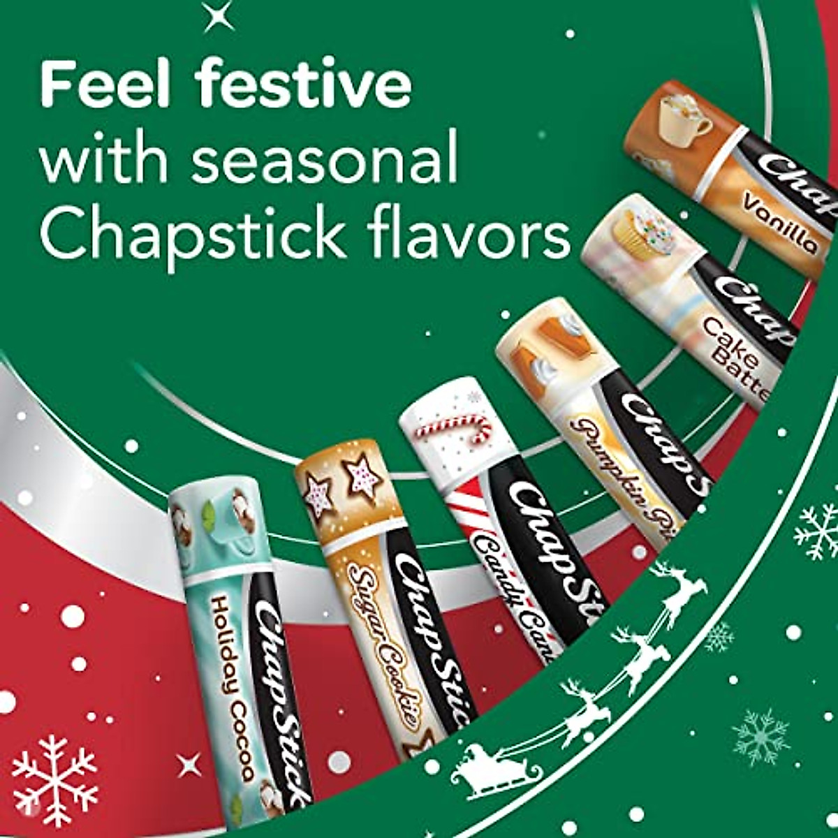 12 Days of ChapStick Holiday Advent Calendar Lip Balm Gift Set, Lip Care - Pack of 12