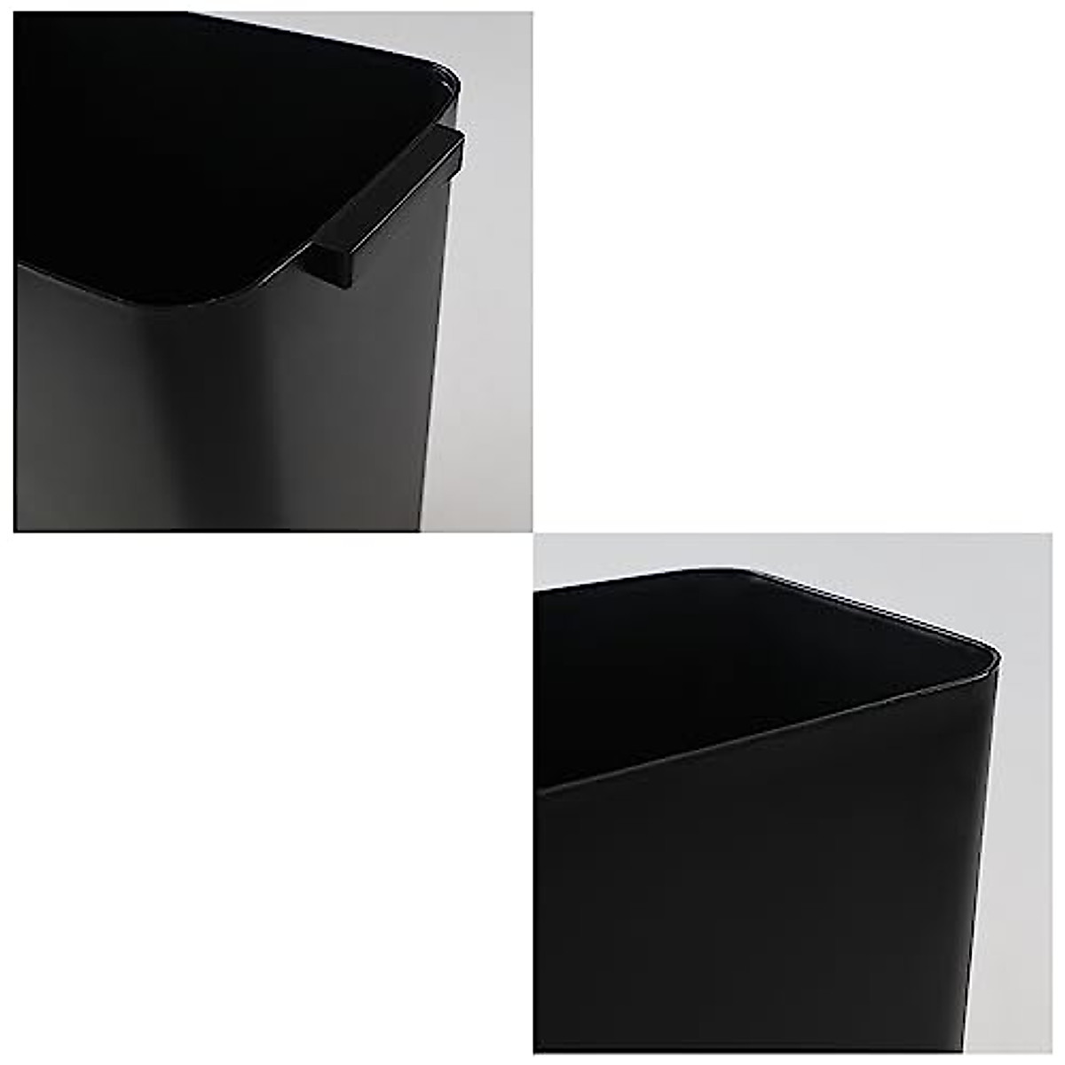 HOMMP 3-Pack Black 4.5 Gallon Office Wastebasket, Deskside Plastic Garbage Container Bin