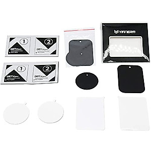 Mount Metal Plates Replacement Kits with 3M Adhensive for magnetic Car Mount Phone Holder 4 Pack (2 Rectangle 2 Round)