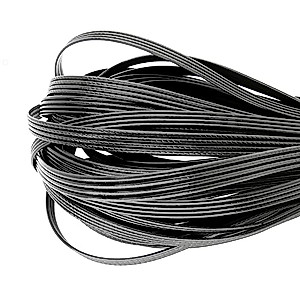 Wicker caning Material Repair Supplies kit, Sling Chair Replacement Fabric,Cane Rattan Webbing roll for Patio Chair Outdoor Furniture fix Basket Weave Plastic Repair kit (Black with Ribbing)