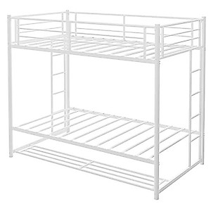Twin Over Twin bunk Bed with Storage (White)