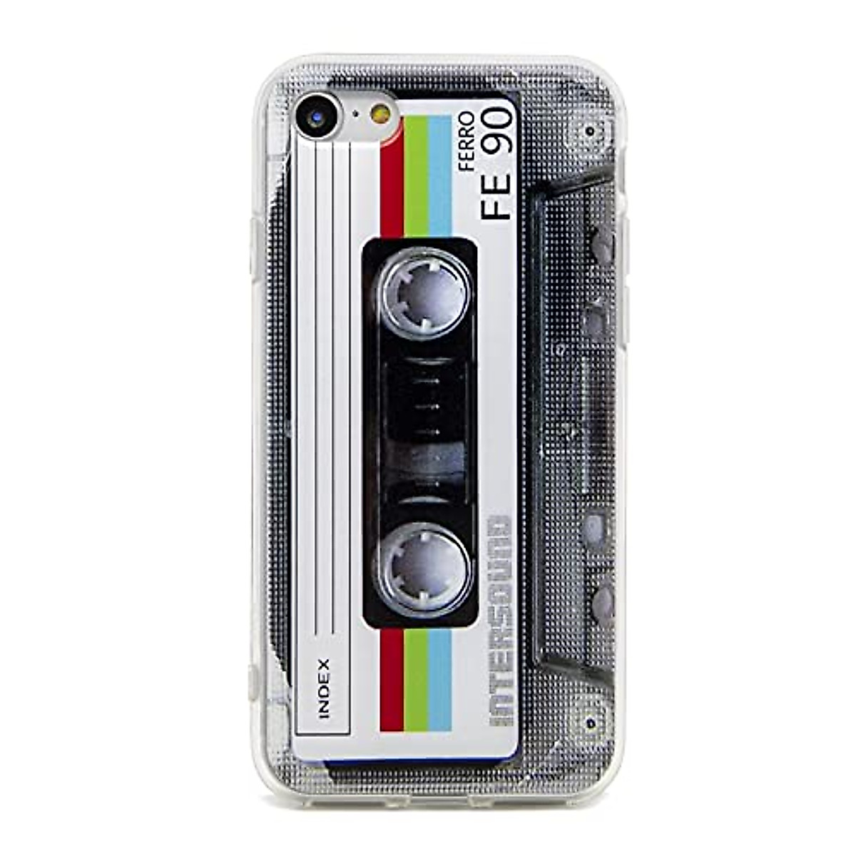 STINFIZTOL Retro Tape Cassette 80s Type Soft Back Cover Phone Case Compatible with iPhone 7 iPhone 8 iPhone SE 2020/2022