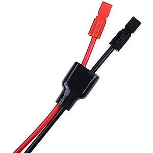 Solar Connectors DC Y Splitter Cable, Flashfish 1 Male Anderson to Dual Female 5.5mm x 2.1mm DC Power Extension Wire (Total 200W Max)