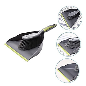 COLLBATH 1 Set Broom Cleaning Brush Kid Broom Computer Keyboard Shovel Dustpan with Handle Car Tabletop Dustpan Table Cleaning Brush Table Crumb Brush Crumb Cleaner Desktop Whisk Pp Green