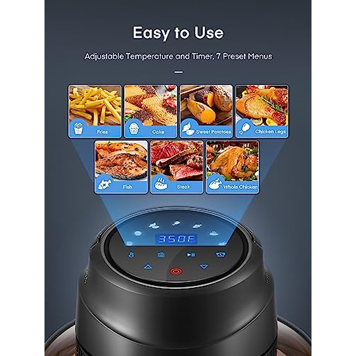 Air Fryer Lid for Instant Pot 6Qt/8Qt, 7 in 1 with LED Touchscreen, Turn Your Pressure Cooker Into Air Fryer in Seconds, Air Fryer Accessories and Recipe Cookbook Included