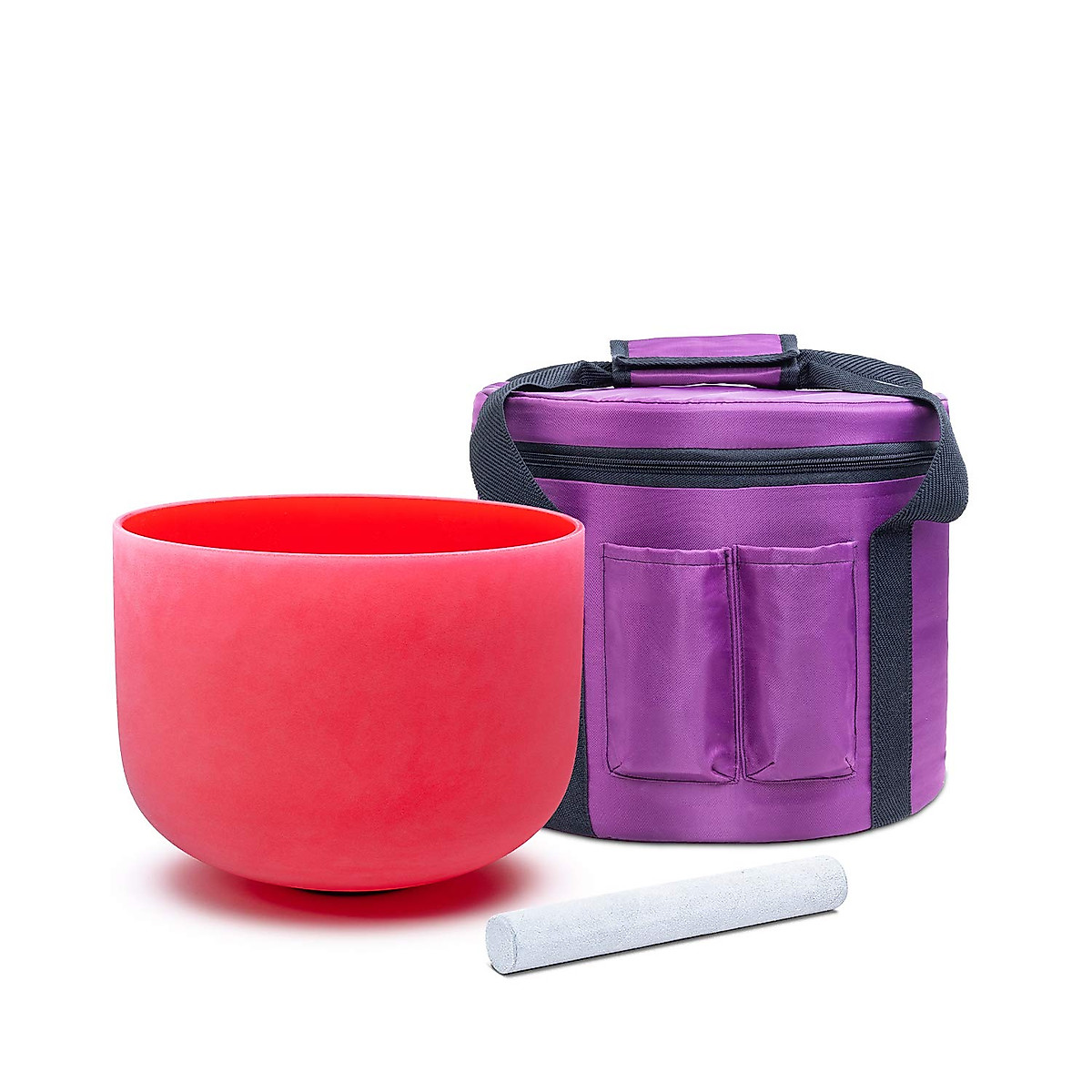 KVKA 432 Hz Red Color 10 Inch Crystal Singing Bowl Root Chakra Sound Healing With Carrying Case