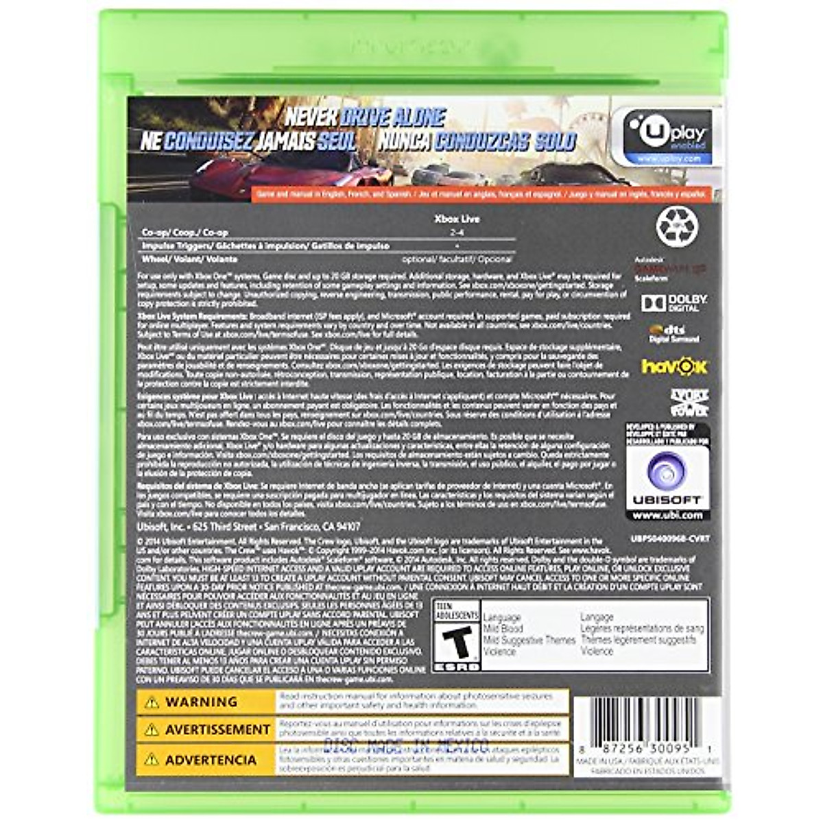 XBOX One Refurbished THE CREW BLU-RAY - Xbox One