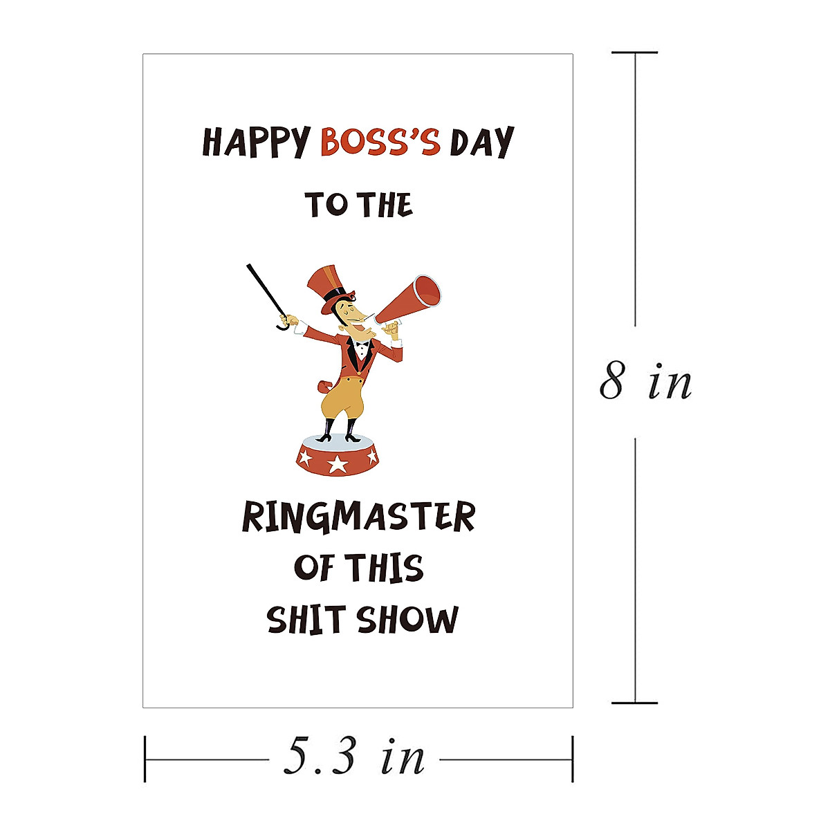 Ure Tenk Boss Appreciate Card, Funny Ringmaster Inspired Boss Day Card, Hilarious Card for Manager