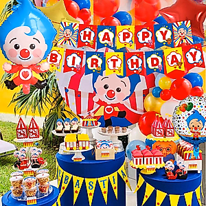 YNOU Clown Birthday Party Supplies Clown Theme Birthday Party decorations for Kids Teens with Happy Birthday Banner, Cake Topper, Cupcake Toppers, Balloons for Clown Party Decorations