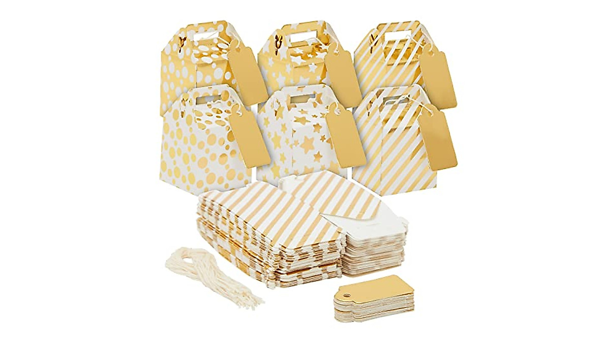 Mini Gold Favor Boxes 36 Pack for Weddings & Celebrations