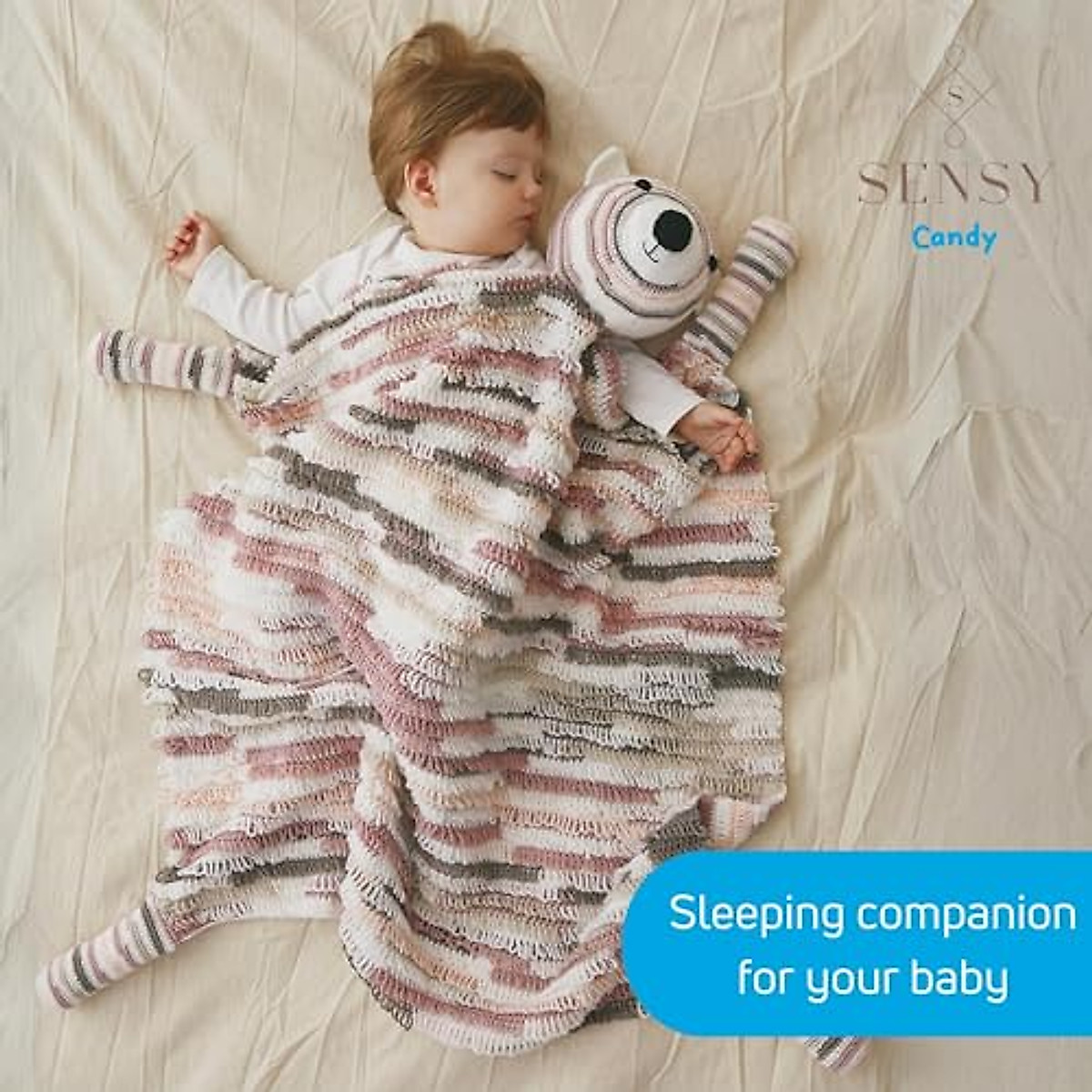 Sensy Candy Yarn, 3.5 oz, 251 Yards, Multicolor Craft Yarn for Crocheting and Knitting, Gauge 3 Light (5845)