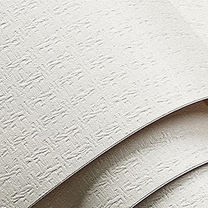 Decotalk White Contact Paper for Cabinets 17.7"x120" Textured Wallpaper White Contact Paper Removable Wallpaper for Walls Woven Fabric Textured Wallpaper Peel and Stick Contact Paper White