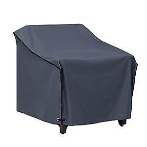 Patio Chair Cover 30x37x31 Inches Durable 1-Seater Outdoor Sofa Cover 600D UV-Coated Polyester Waterproof Furniture Cover High Back Chair Single Sofa Stackable Patio Chair Protection Cover,Ashy