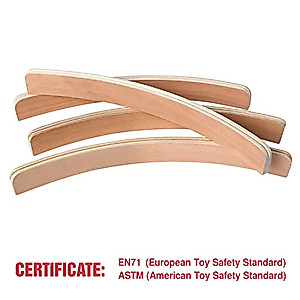 GOTHINK Set of 4 - Wood Curved Playing Card Holder for Kids Adult Seniors Solid Wood Cards Holders for Playing Cards 13.4 x1.4 x 0.5 Inch Non Slip Card Deck for Bridge Canasta Strategy Card Games