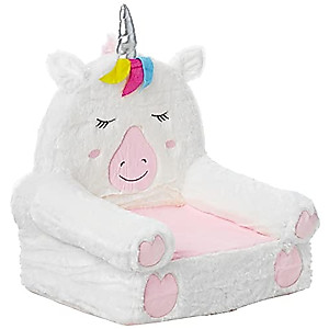 Amazon Basics Children's Plush Toddler Chair, Unicorn, Medium, Multicolor