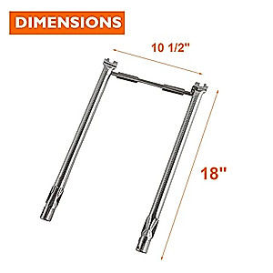MixRBBQ 18Inch Grill Burner for Weber 69785, Weber Spirit I & II 200 Series Gas Grill, Fit Weber Spirit E-210 E-220 Spirit S-210, S-220 Gas Grills with Up Front Control, Burner Tube Replacement Part