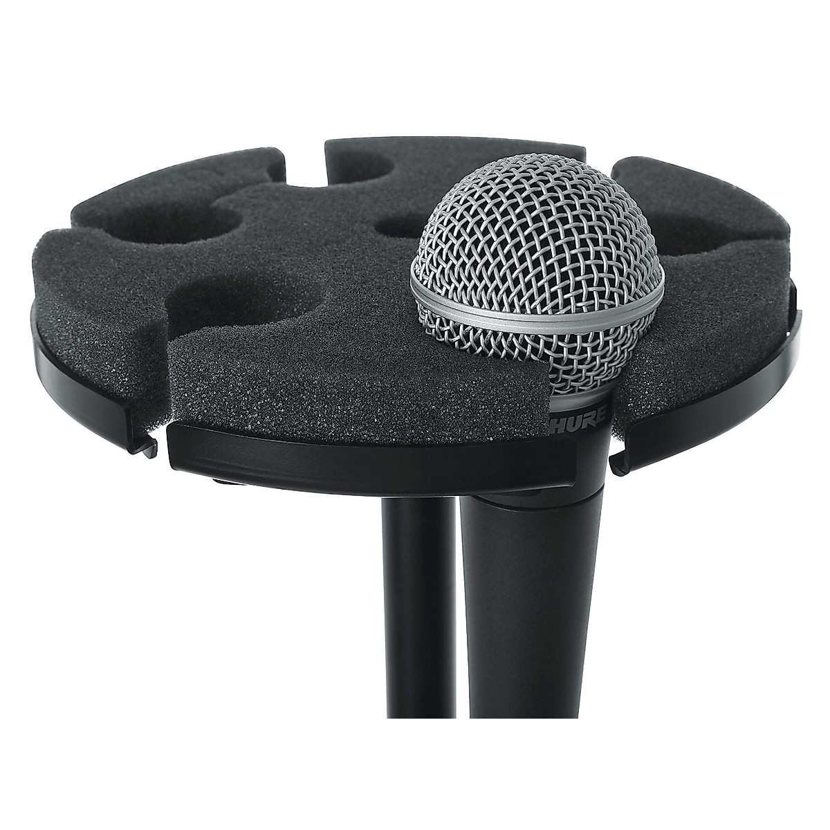 Gator Frameworks Mic Stand Adapter to Hold up to 6 Microphones; Fits Both Wired and Wireless (GFW-MIC-6TRAY) Black