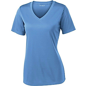 Joe's USA Women's Short Sleeve Moisture Wicking Athletic Shirt-Carolina-L