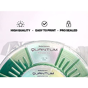 MatterHackers Quantum PLA Dichromatic Dual Color 3D Printer Filament (0.75kg) (1.75mm, Green Raspberry)