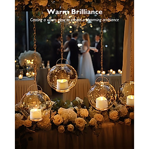 Homemory LED Tea Lights with Timer, Built-in 6 Hours Timer Tea Lights, Votive Candles Battery Operated, Flameless Candles with Timer, 1-2/5‘’Dia x 1-1/4''H, Pack of 12, Warm White Light, No Remote