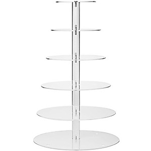 Cupcake Stand, 6 Tier Large Cupcake Tower Display, Round Cupcake Holder, Acrylic Dessert Stand, Pastry Display Tree for Party, Wedding, Baby Shower.