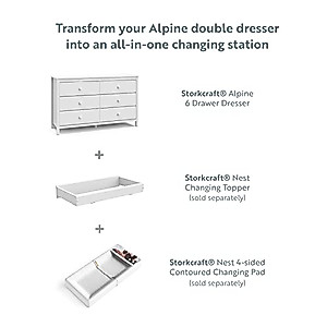 STORKCRAFT ALPINE 6 DRAWER DRESSER - WHITE