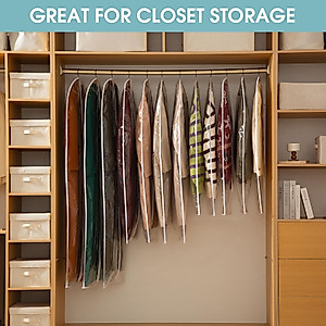 Perber All Clear Garment Bags for Hanging Clothes, 60" Dress Bags for Gowns Long, Plastic Dustproof Dress Garment Bag, Long Dress Bag with Zipper for gown, winter long coats, dance costume（10 Packs）