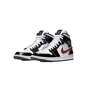 Nike Men's Air Jordan 1 MID SE Black/White/Gold 852542-007 (Size: 9)
