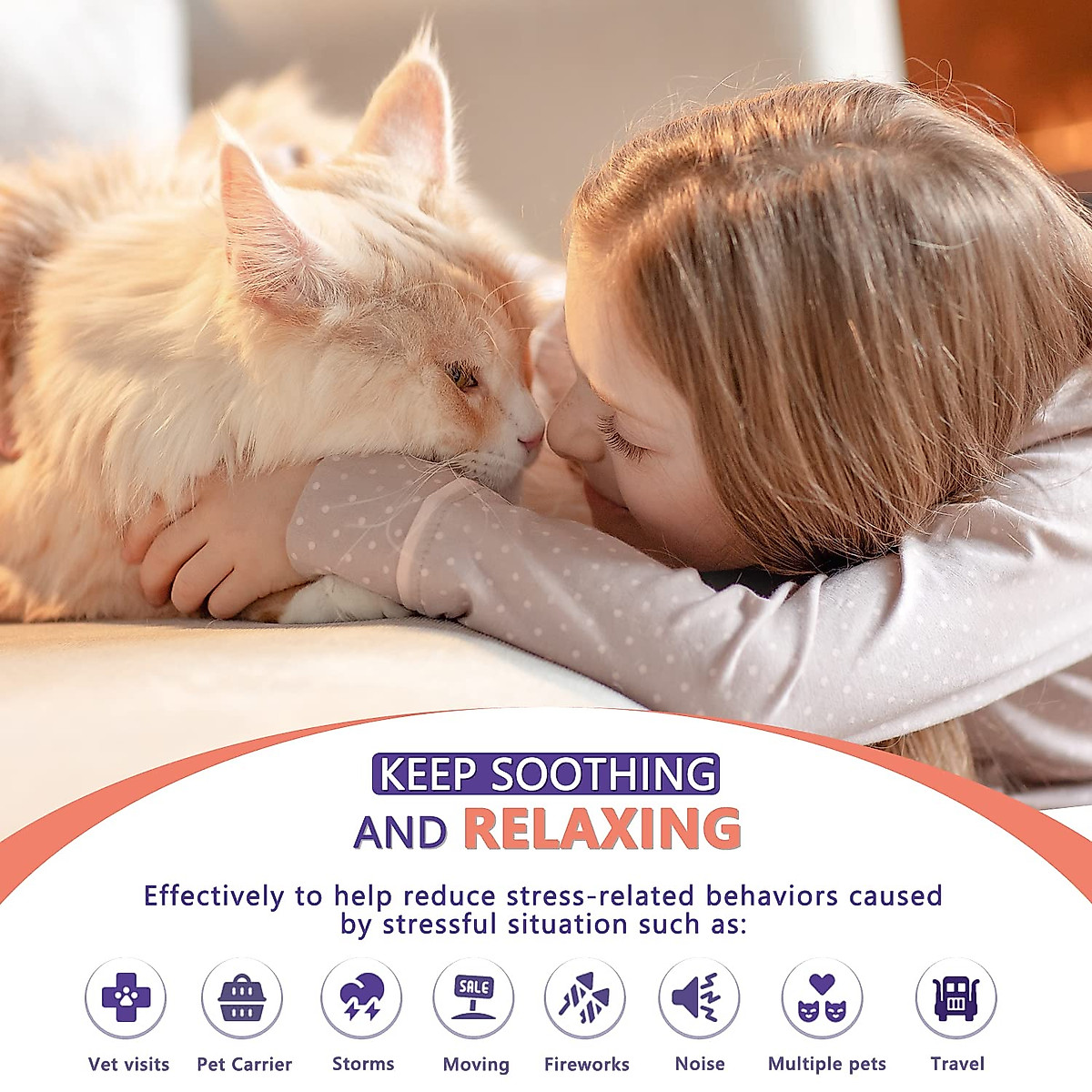OCSOSO 3-Pack Pheromone Calming Collars for Cats Offers Long-Lasting Calming Relief - Ideal for Reducing Anxiety and Stress Related Behaviors!