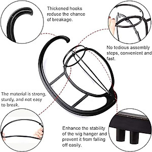 4 Pack Wig Hanger, Portable Hanging Wig Stand For Wigs and Hats, Collapsible Wig Dryer, Sturdy Wig Hanging stand, Collapsible Wig Display Holder Tool