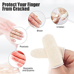60 Pieces Cotton Finger Cots Reusable Finger Toe Sleeves Wear Resistant Thumb Protector Fingertips Cushion Cover for Kitchen Garden Sculpture Work (3 Inch & 2 Inch)