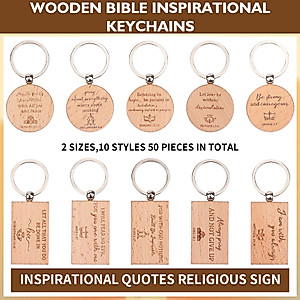 150 Pcs Wooden Bible Inspirational Keychains Bible Verse Bulk Key Rings with Thank You Card & Organza Bags Christian Quotes Wood Keyrings Church Faith Gifts for Prayer Inspirational Engraved Party