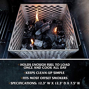 Oklahoma Joe's 5279338P04 Stainless Steel Offset Smoker Charcoal Firebox Basket, Silver