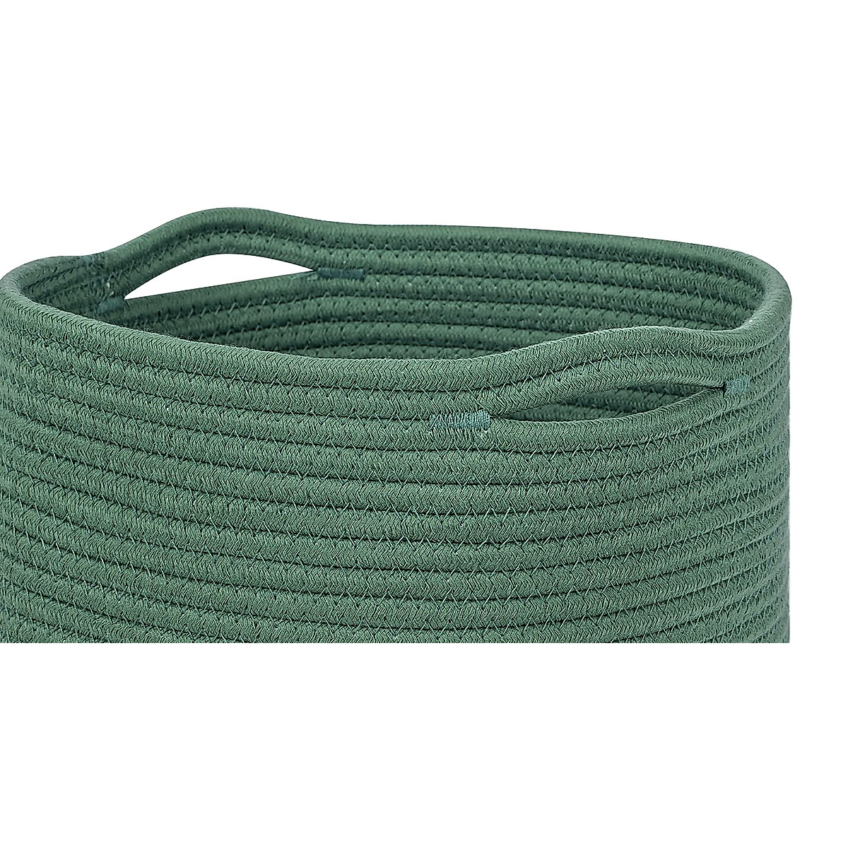 CubesLand Multi-use Collapsible Storage Cube Basket Sets 4,Woven Rope Cube Storage Organizer Basket Bin 11x11in,Cube Storage Bins for Shelves w/Inserts,Bedroom, Living Room,Round Storage Cubes-Green