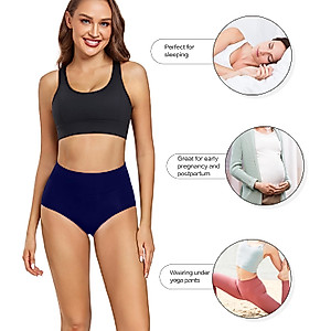wirarpa Women's Cotton Underwear High Waist Briefs Full Coverage Post Partum Panties Plus Size 5 Pack Multicolored 3X-Large