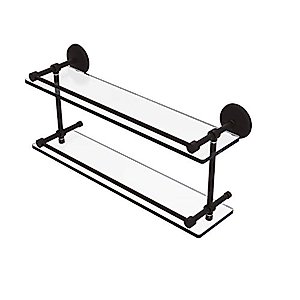 Allied Brass MC-2/22-GAL-ORB Mc 2 Gal Monte Carlo Inch Double Gallery Rail Glass Shelf, 22 Inch, Oil Rubbed Bronze