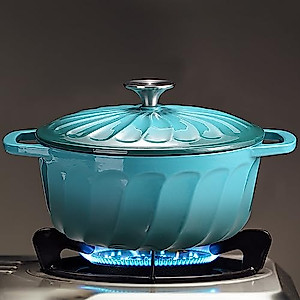 Enameled Dutch Oven with Lid,Cast Iron Dutch Oven Pot,Dual Handles for Bread Baking, Cook, Bake, Refrigerate Safe across All Cooktops(Green)
