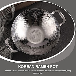 Hemoton Alcohol Pot Cooking Pot Small Stockpot Metal Grilling Wok Cast Iron Wok Omelet Sauce Pan Non Stick Wok Pan Steel Wok Grilling Pan Pasta Pots Chinese Work Spain Stainless Steel