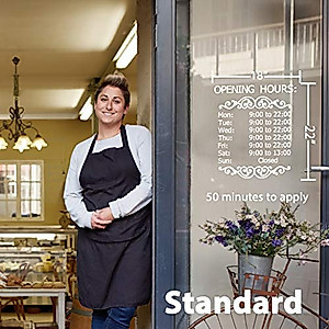 LOKAUS Professional Business Hours Sign Sticker Kit, Large Size Do It Yourself Hours Sign for Business, No Background Hour Customisable White Glass Window Sticker for Operation Sign, Outside Store Hours Vinyl Window Stickers.