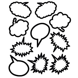 Teacher Created Resources Black and White Speech/Thought Bubbles Accents (5592)