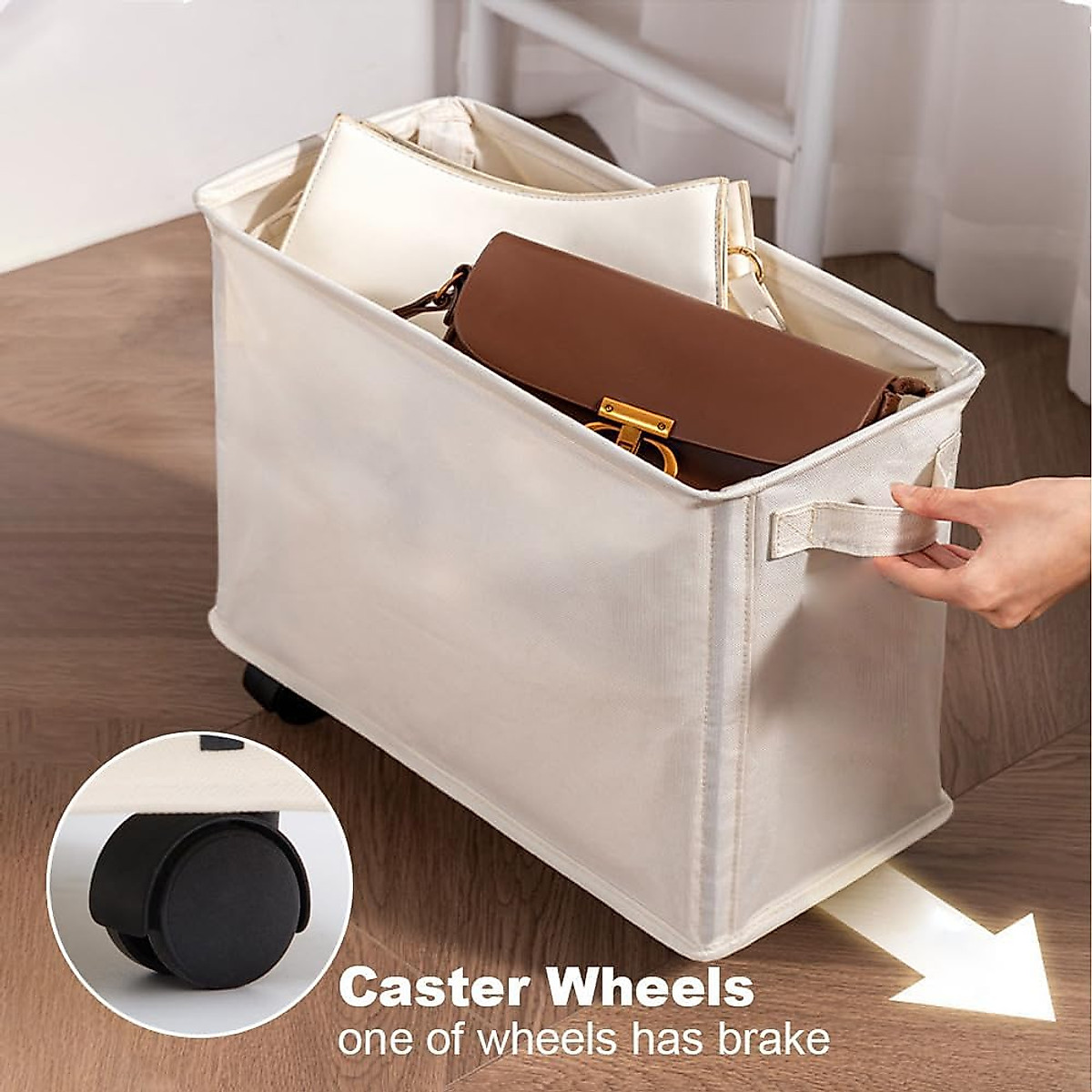 Under Desk Storage Basket For Work ,Mobile Rolling Cart ,Multipurpose Organizer, Storage Basket with Caster Wheels for Home Office School