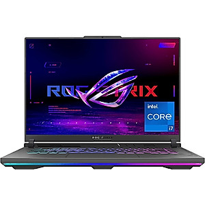 ASUS 2023 ROG Strix G16 Gaming Laptop, 16" FHD 165Hz Display, Intel 14-Core i7-13650HX (Up to 4.9GHz), GeForce RTX 4060, 64GB DDR5 RAM, 1TB SSD, Wi-Fi 6E, Bluetooth, 4 Zone RGB, Windows 11 Home
