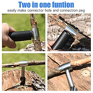 Esplorilo Bushcraft Hand Auger-Survival Tools Bushcraft Tools Settlers Wrench Survival Gear and Equipment Outdoor Scotch Eye Wood Drill Bit for Bushcraft Backpack and Camping, Silver