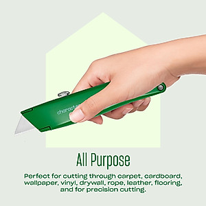 Character The Utility Knife, Premium, Heavy Duty Box Cutter with Safety Auto Lock and Retractable Blade, 2 Pack