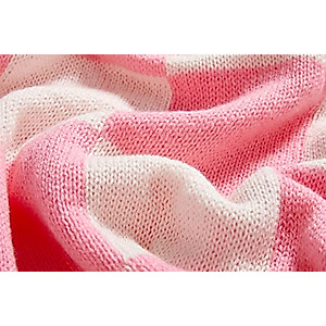 YIRUIO Giant Checkered Spuer Big Oversize Blankets Throw 120''x120'' (10'x10') Extra Large Cozy Knit for Bed Couch Sofa Office Company Home Decor Outdoor (Pink)