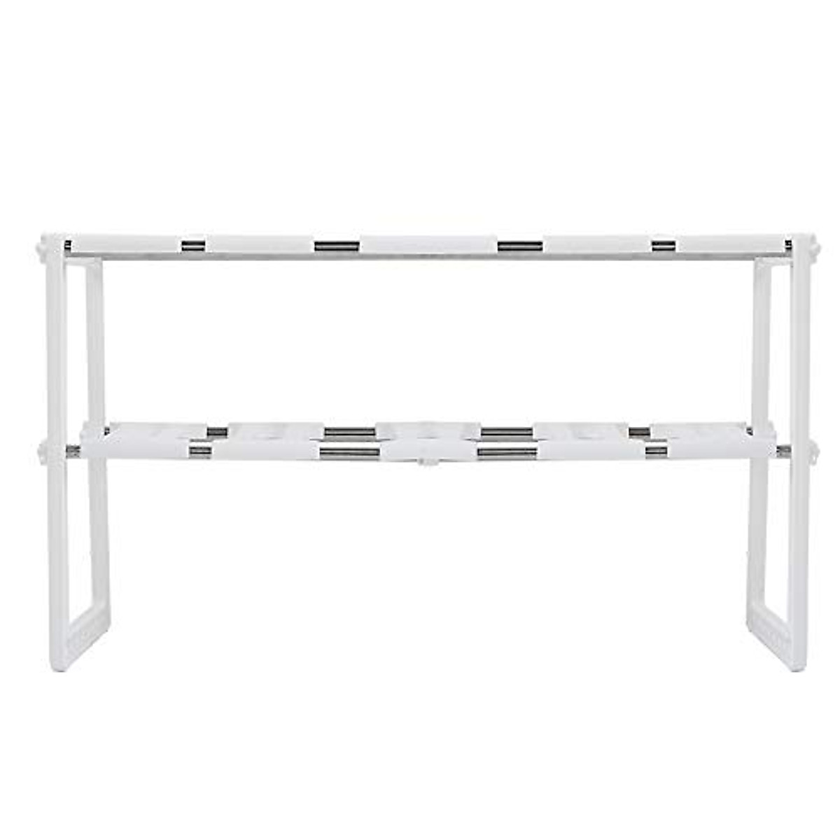 WBTY 2 Layer White Stainless Steel Under Sink Storage Shelves Adjustable Kitchen Storage Shelves