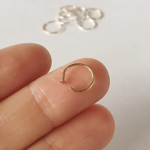 22g 6mm - 7mm 14k Gold Filled Adjustable Hoop Nose Ring - 22 Gauge 6-7MM